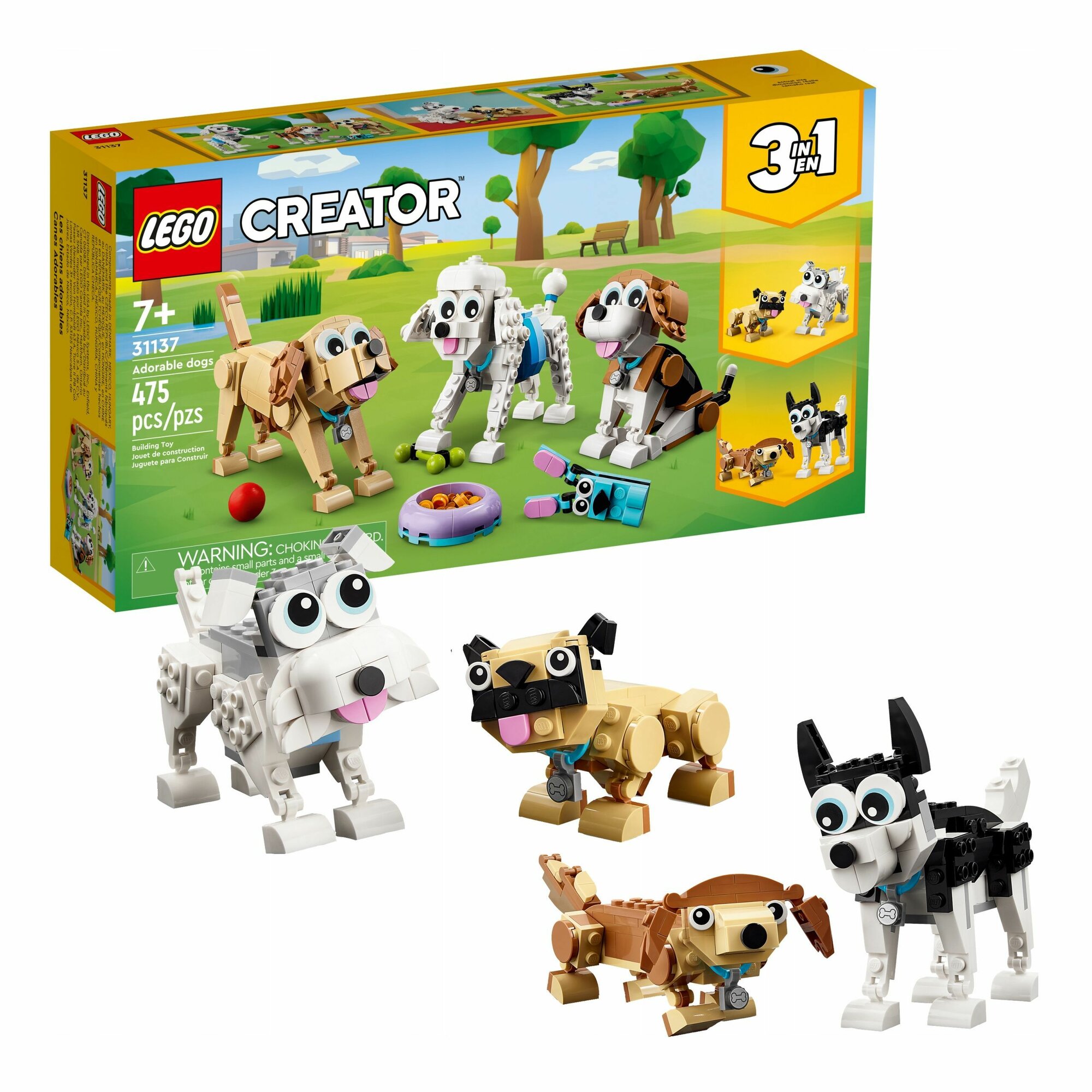 Конструктор LEGO Creator 31137 Очаровательные собаки 3в1, 475 дет.
