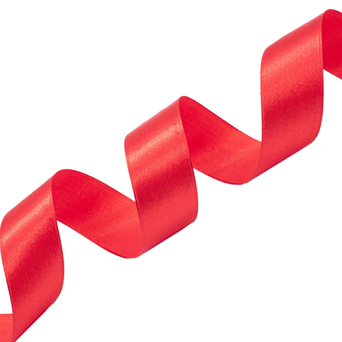 Лента атласная декоративная Айрис, 2,5см*22,86м, полиэстер (026 красный)