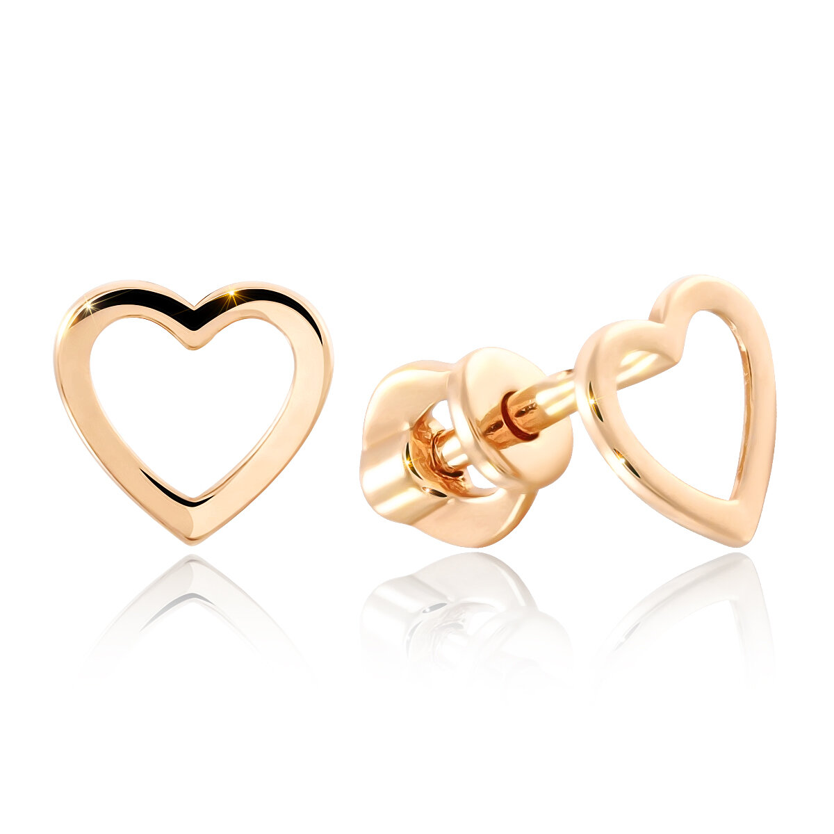Серьги пусеты, серебро, 925 проба, золочение