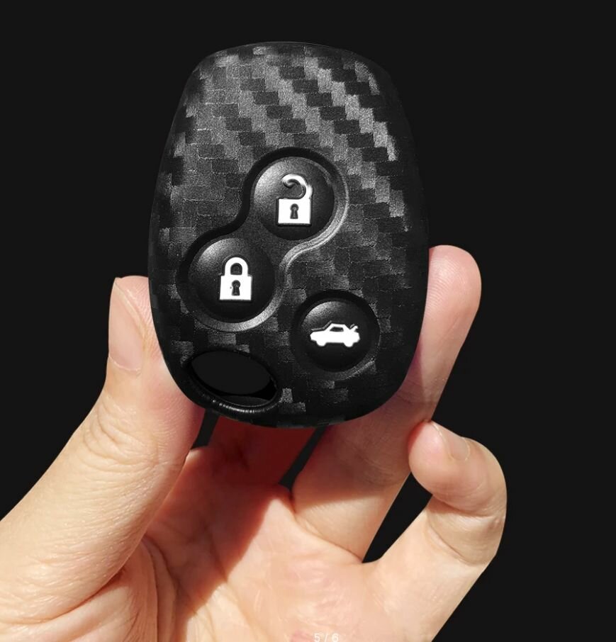Чехол Carbon силиконовый для ключей Renault Duster, Clio, Opel Vivaro Renault Trafic Primastar Movano Logan 2 для Benz Smart Fortwo Logan 3 кнопки