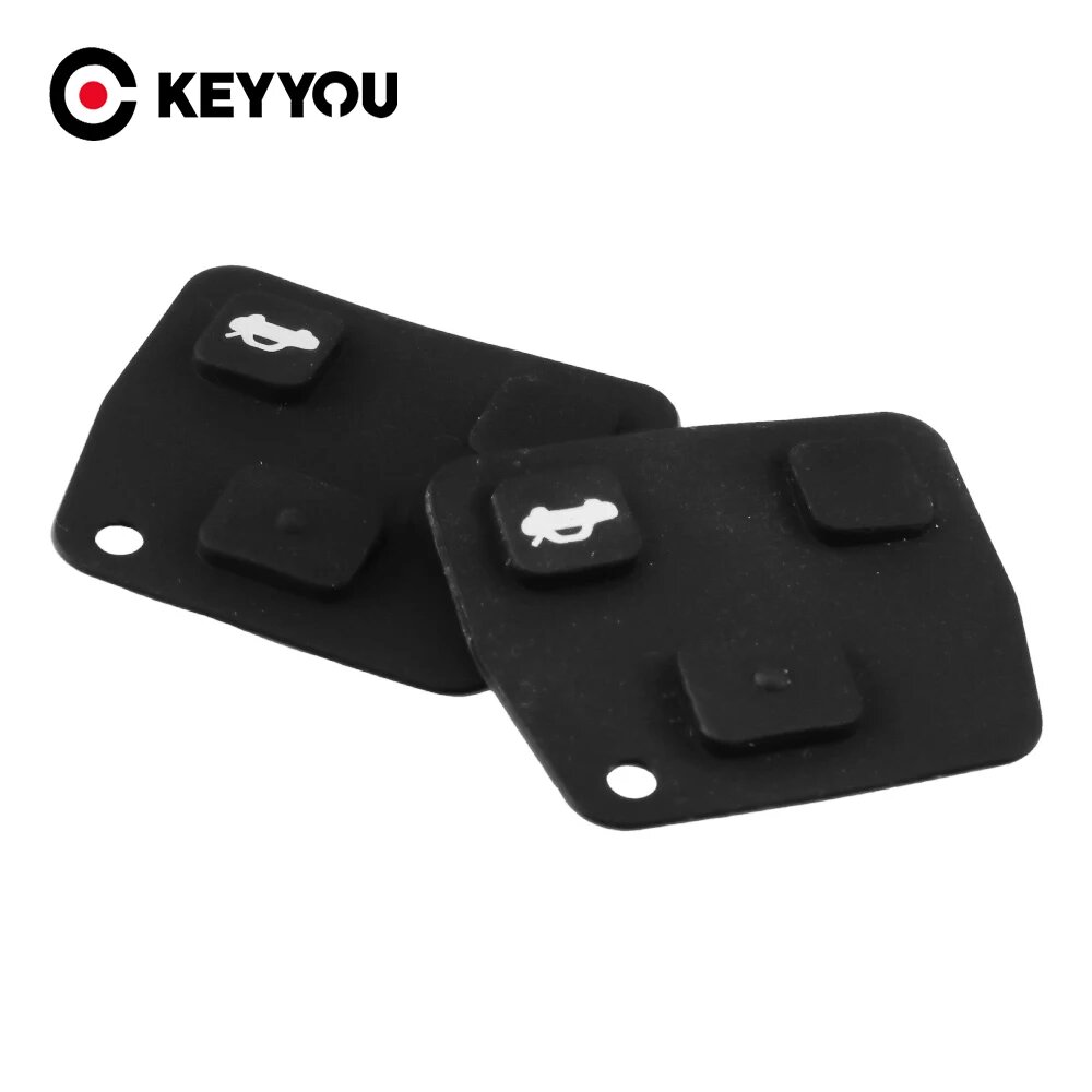 KEYYOU 20 шт./лот, сменный дистанционный ключ, силиконовые резиновые подушечки, 2 3 кнопки, автомобильный ключ для Toyota Avensis Corolla Lexus RVA4