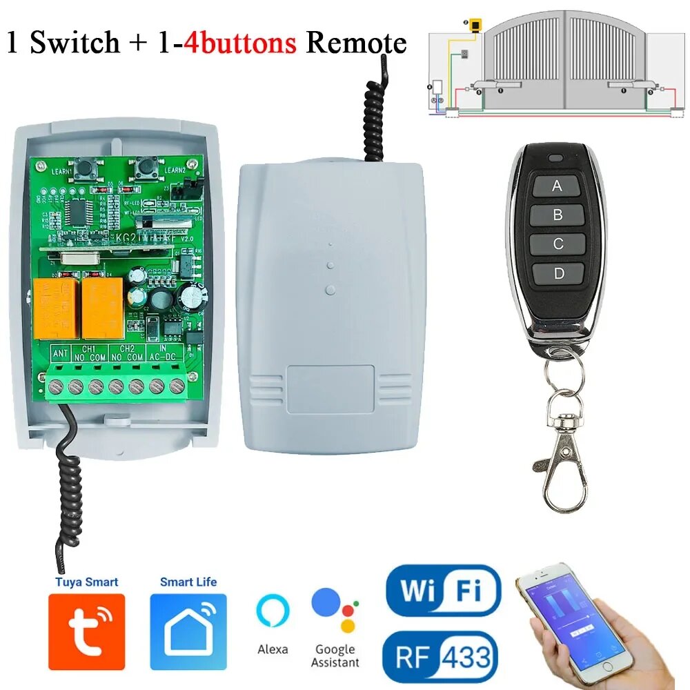 Беспроводной контроллер Tedelig Tuya для гаражных ворот 1 Switch 1 Remote(4)