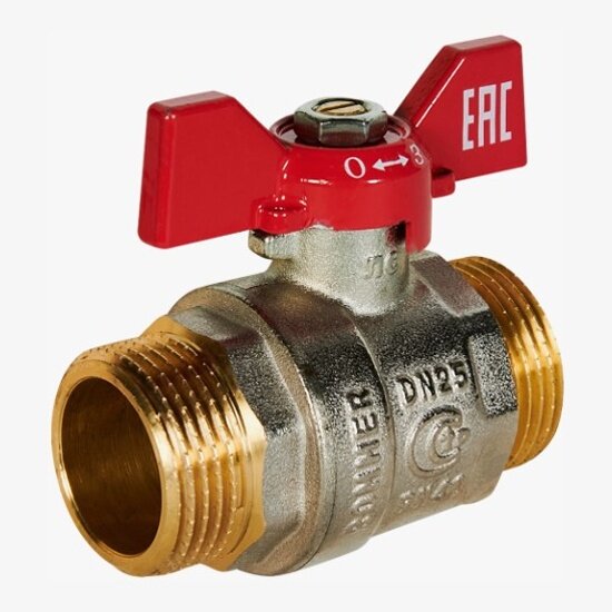 Кран шаровой Rommer , НР/НР, ручка бабочка 1 1/4 (RBV-0007-2410232)