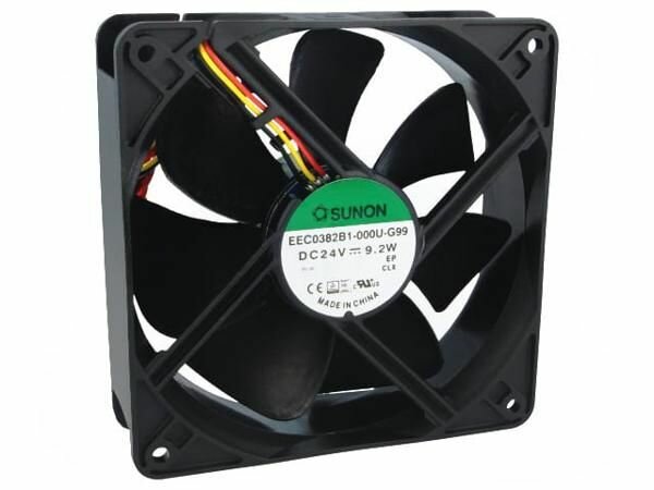 Вентилятор SUNON EEC0382B1-G99, Вентилятор осевой, 24В DC, 120x120x38мм, подшипник качения, 234,4куб. м/ч, 48дБА