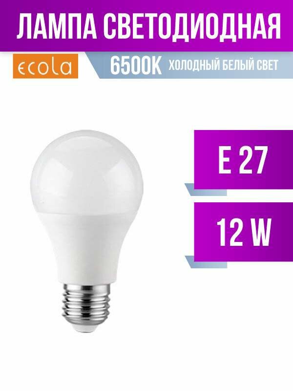 Ecola ЛОН A60 E27 12W 6500K 6K 110x60 D7RD12ELC
