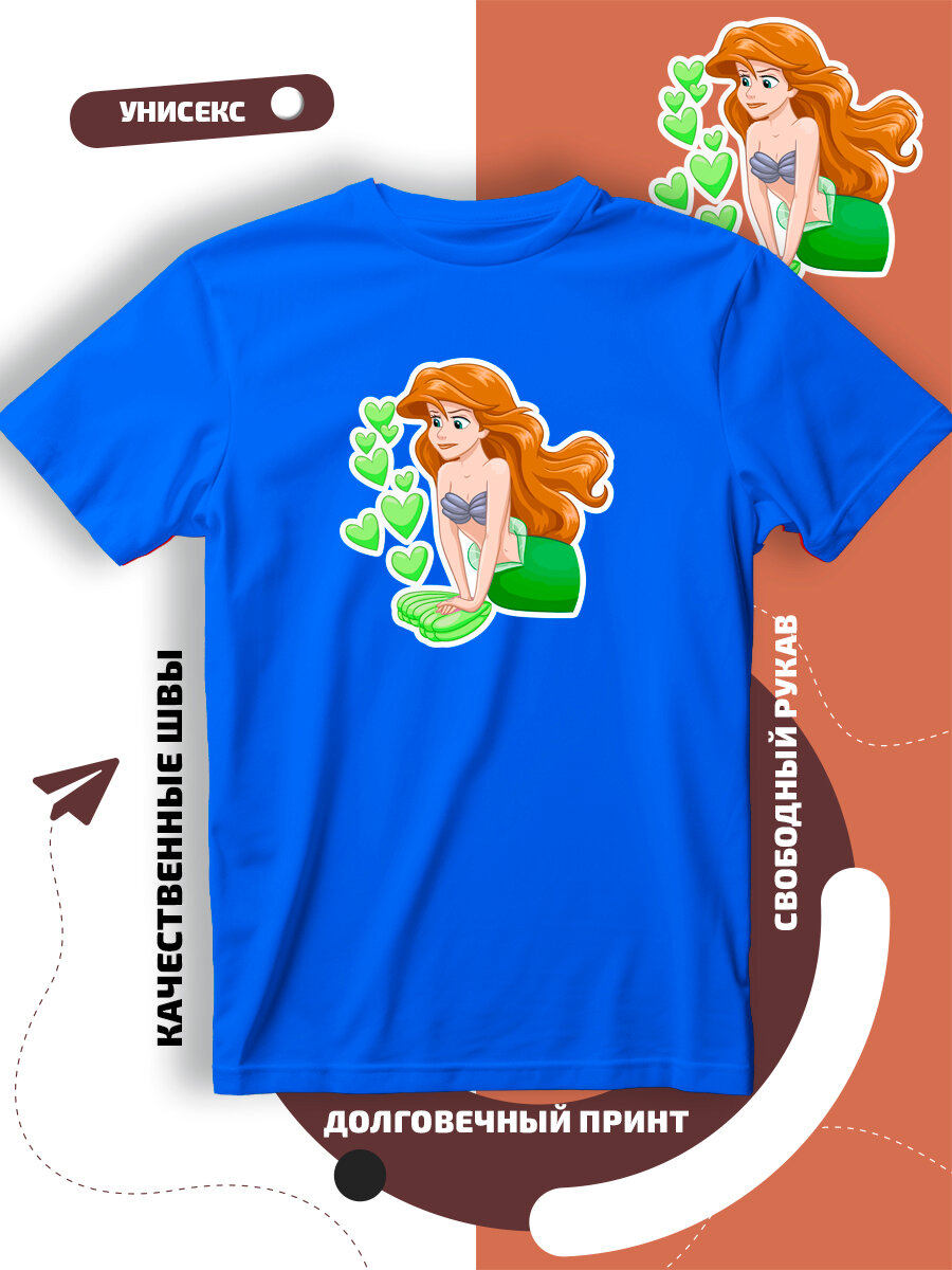 Футболка русалочка с сердцами