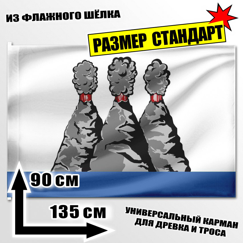 Флаг города Петропавловск-Камчатский 135x90 см.