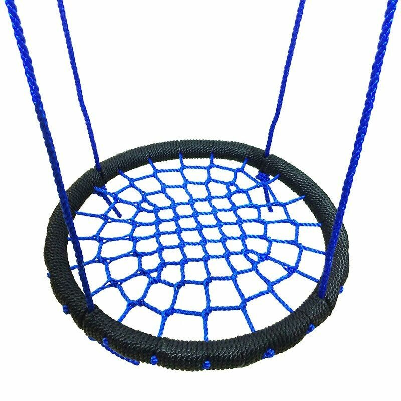 Качели подвесные Мебельторг Гнездо Сетка Ø1000 мм без подушки Черный/Синий