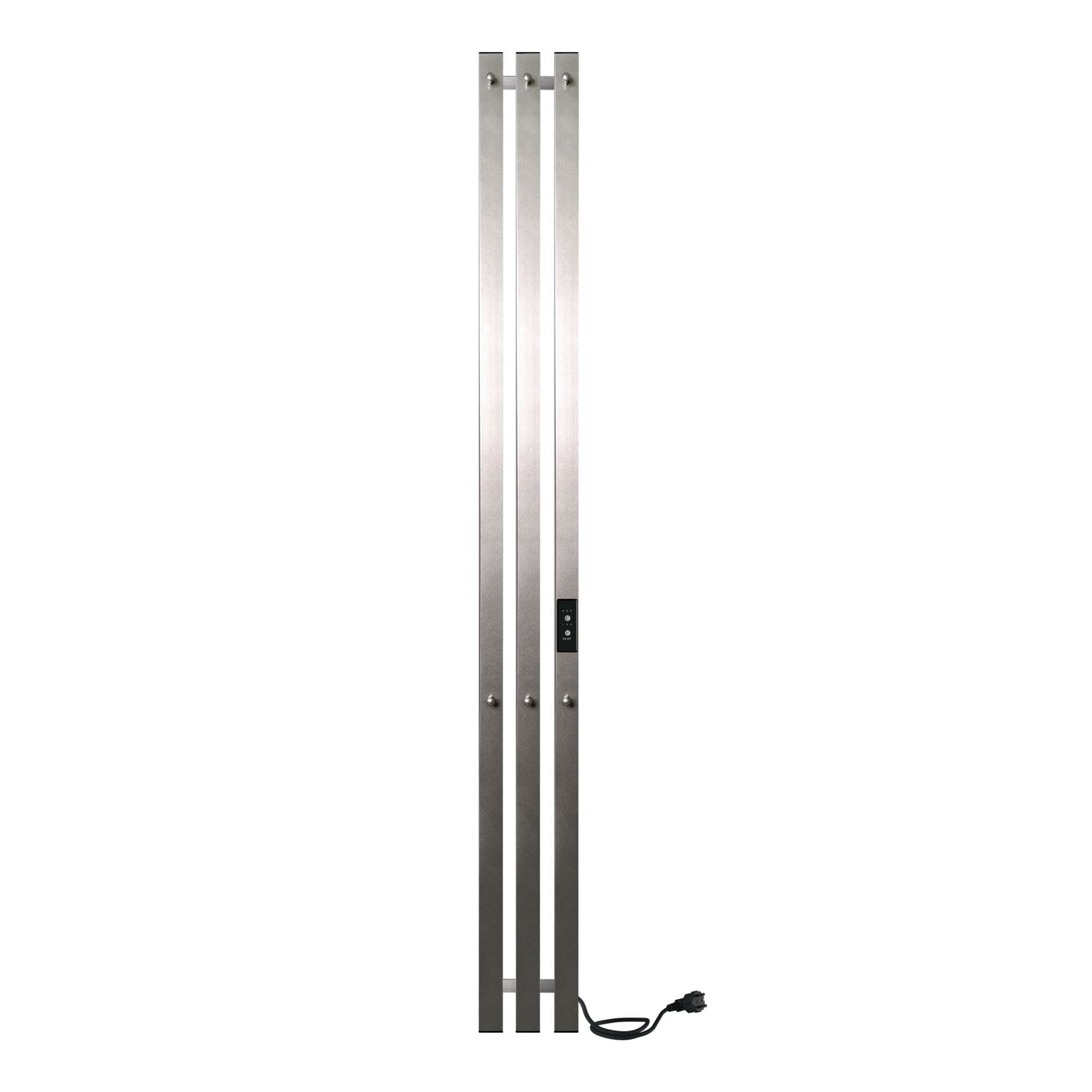 Полотенцесушитель электрический 1200х130 INDIGO Style 3 PRO (LSPRE120-13GFMRt) универсальное подключение, Graphite Metallic