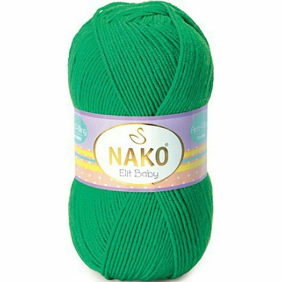 Пряжа Nako ELIT BABY 1594 яр. зелень (5 мотков)