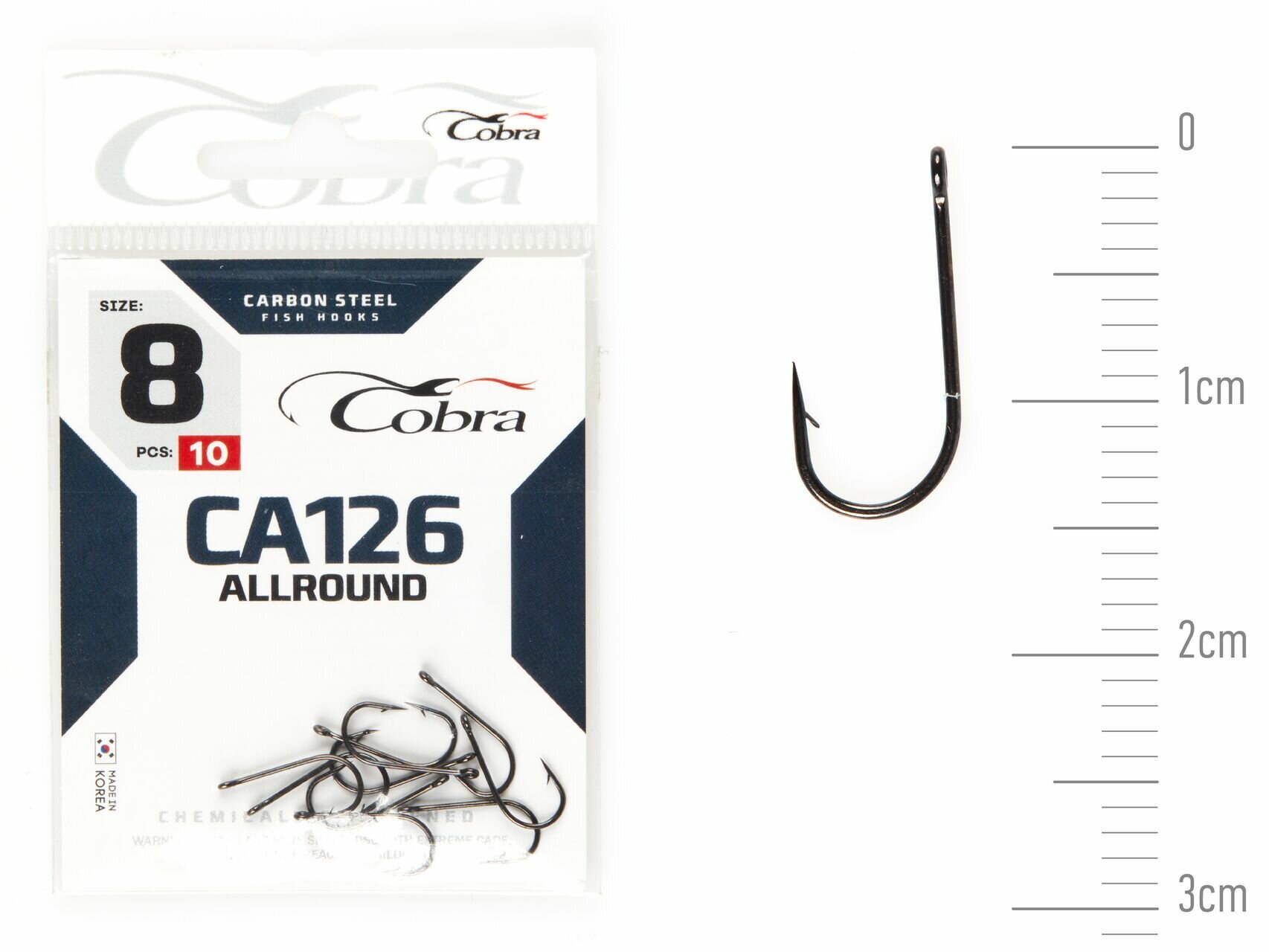 Крючки рыболовные Cobra Allround VIKING CA126, размер 8, 10шт в упаковке / Крючки для рыбалки Кобра Оллраунд викинг