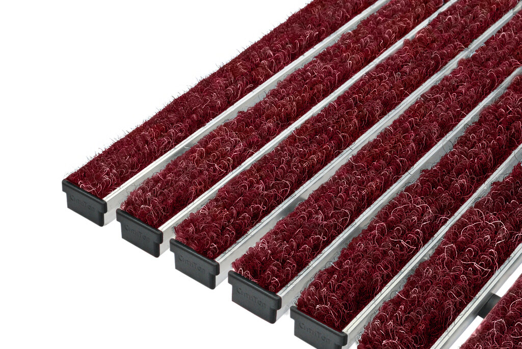 Решетка придверная Брайт "Ворс" 80 х 50 см, ворс высокий, красный, грязезащитная, коврик от грязи