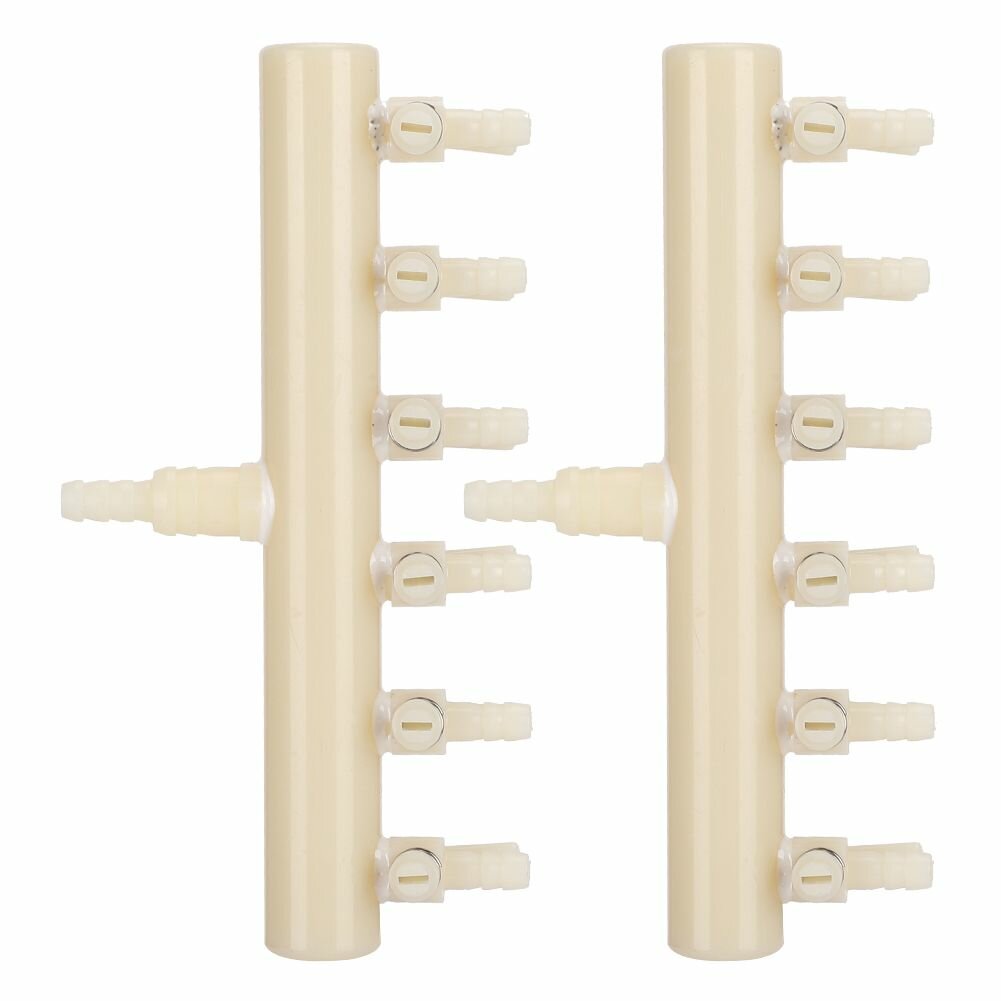 6-ходовой регулируемый разделительный клапан для аквариумного воздушного насоса с дивертерным переключателем, пластик, 2 шт, простота в эксплуатации, аксессуар для аквариумов