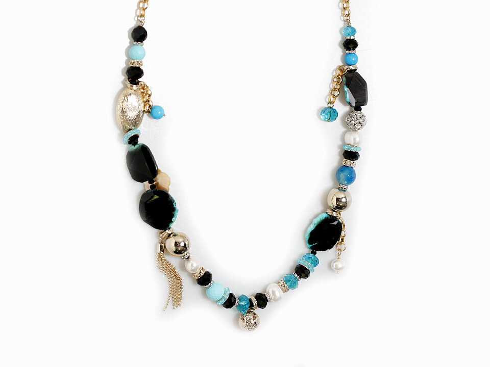 Колье, жемчуг имитация, стекло