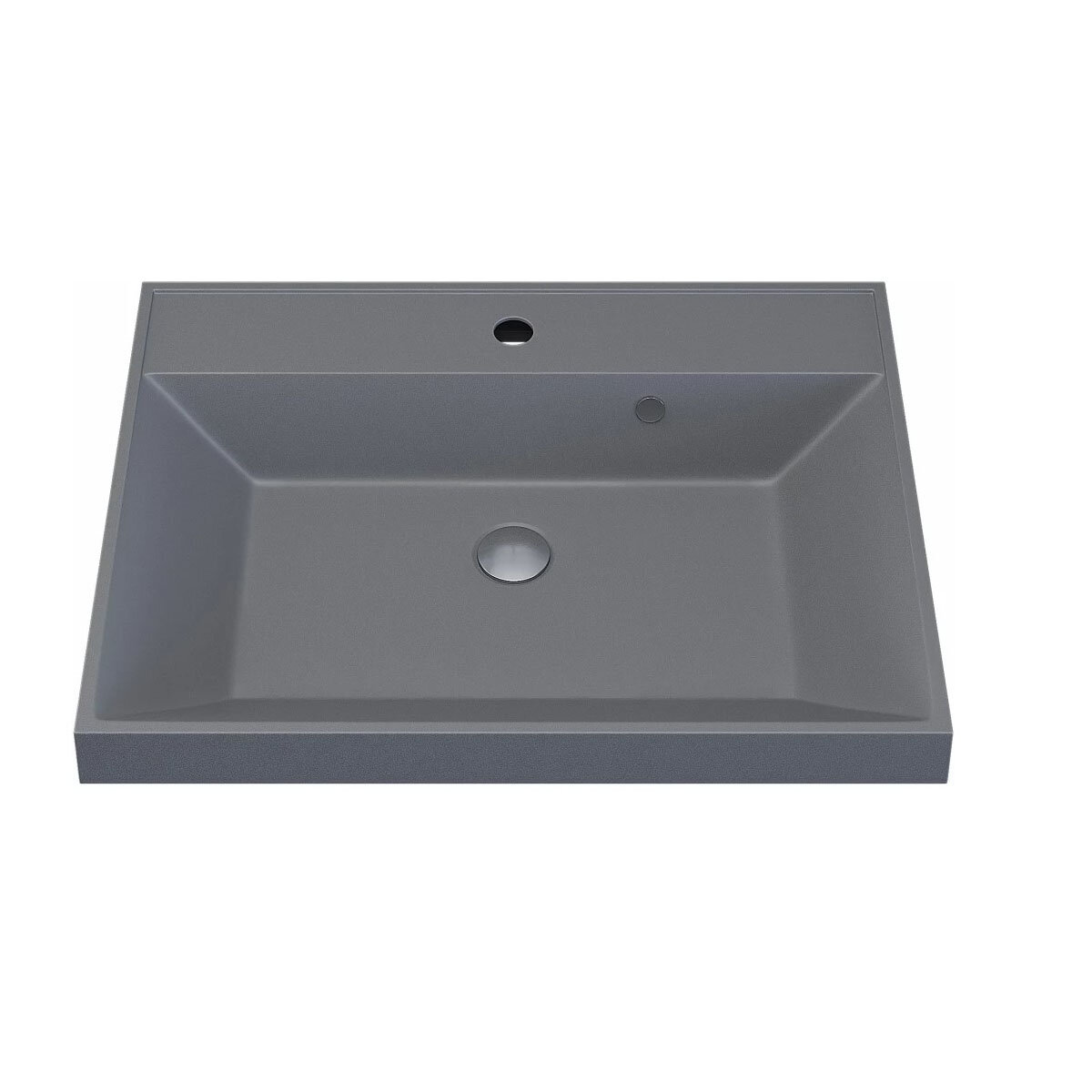 Раковина кварцевая для ванной Uperwood (Упервуд) Classic Quartz, 60 см, серый матовый, бетон 291030001