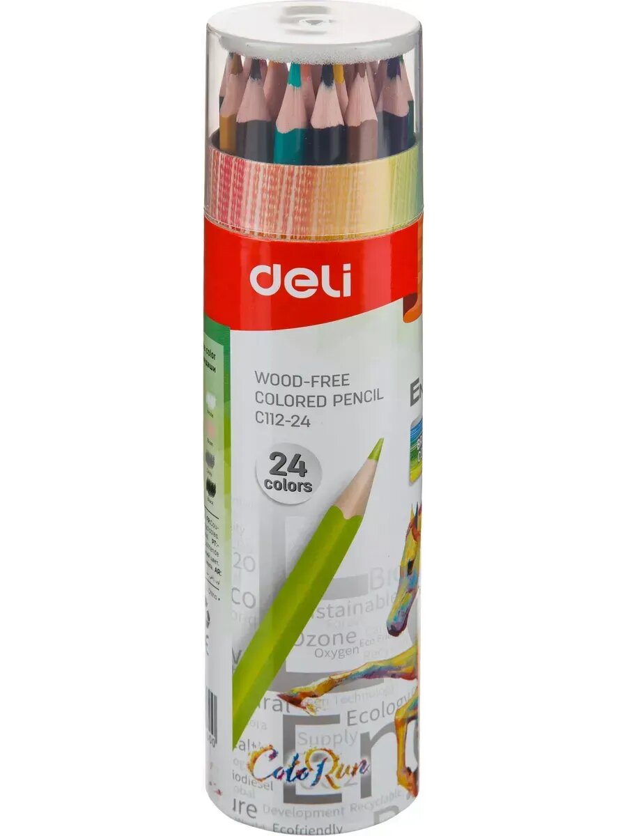 Карандаши цветные, трехгранные, 24 цвета