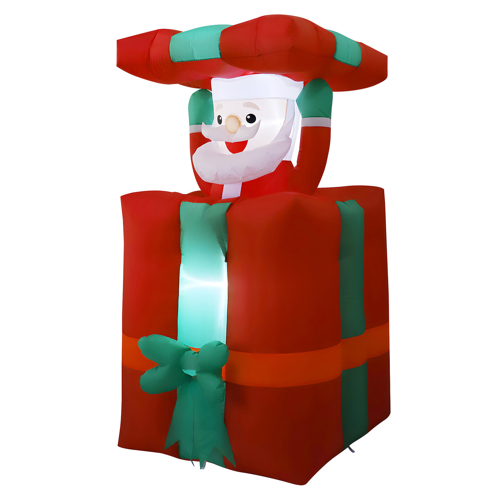 Электрический надувной Дед Мороз для улицы с 4 LED-огнями, 5 футов, автоподъем и опускание, декор для сада и порога
