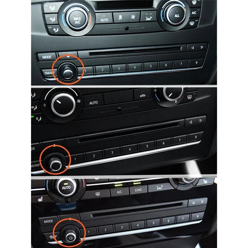Приборная панель автомобиля для BMW X3 X4 F25 F26 2011-2018 Аудио Мультимедийный CD-плеер Радио Поворотный переключатель Ручка Регулировка громкости 61319208591 B