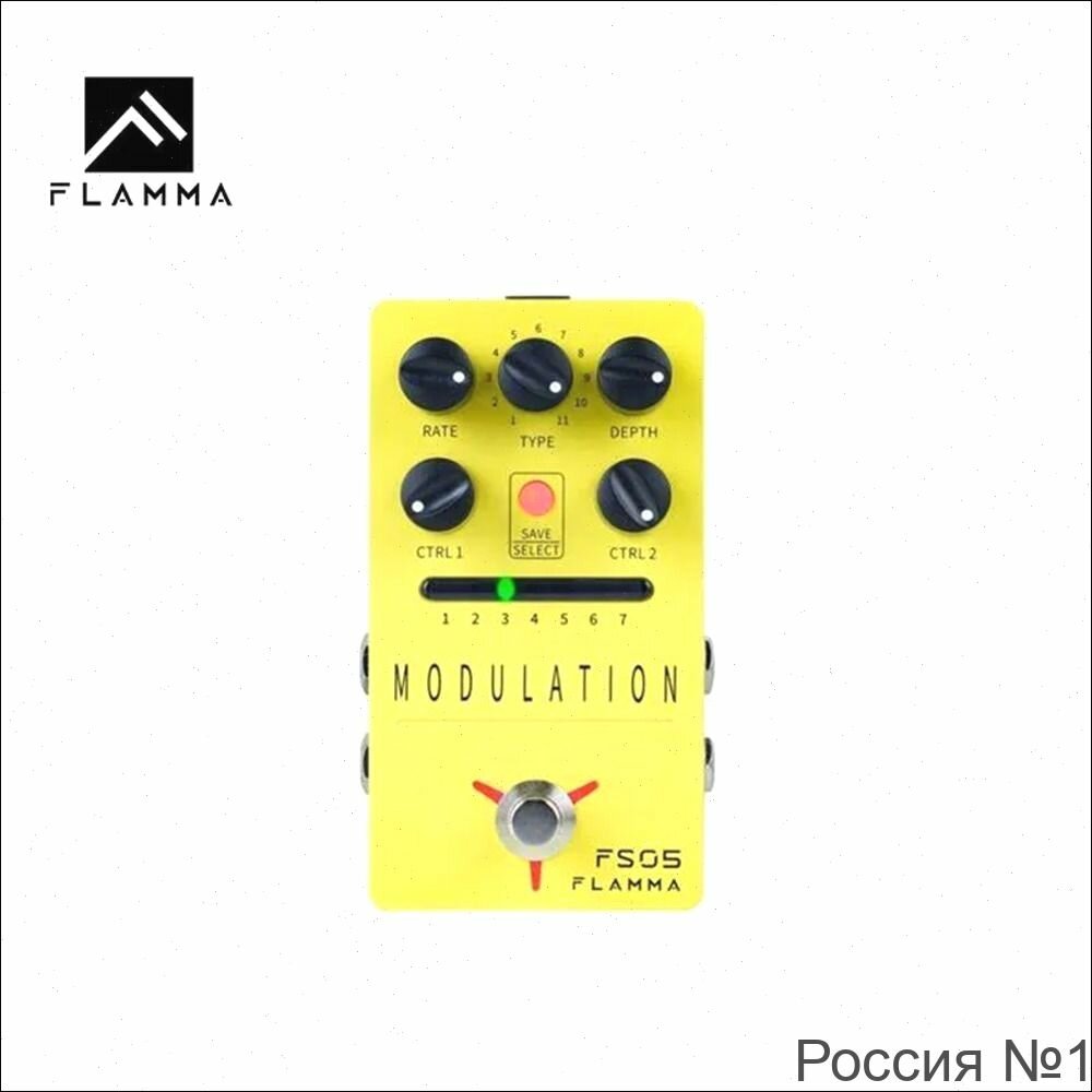 FLAMMA FS05 Мультимодуляционная педаль Стереоэффекты 7 слотов для хранения 11 модуляционных эффектов True Bypass