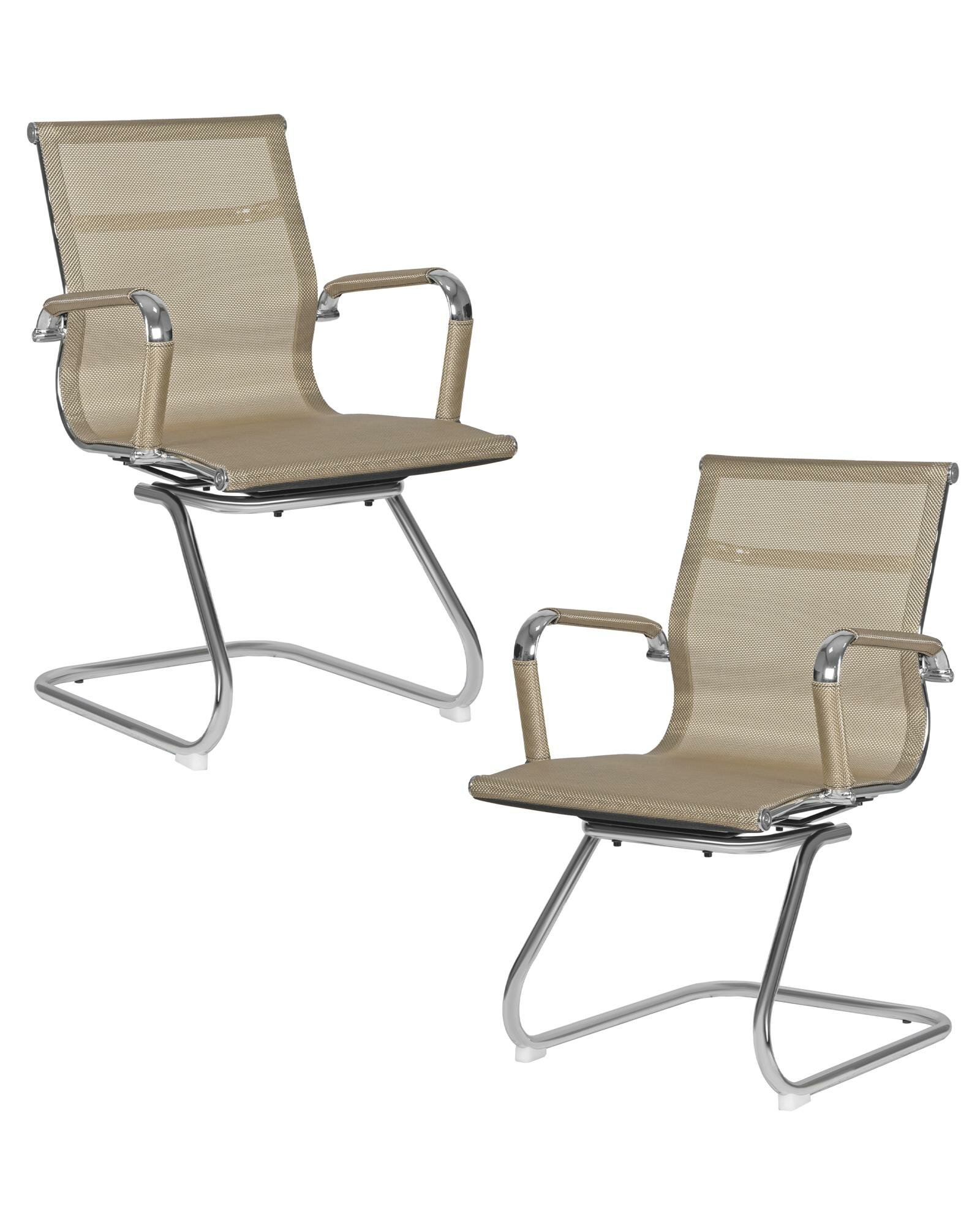 Офисное кресло CODY DOBRIN бежевый, ткань и металл, мягкое сиденье, с подлокотниками