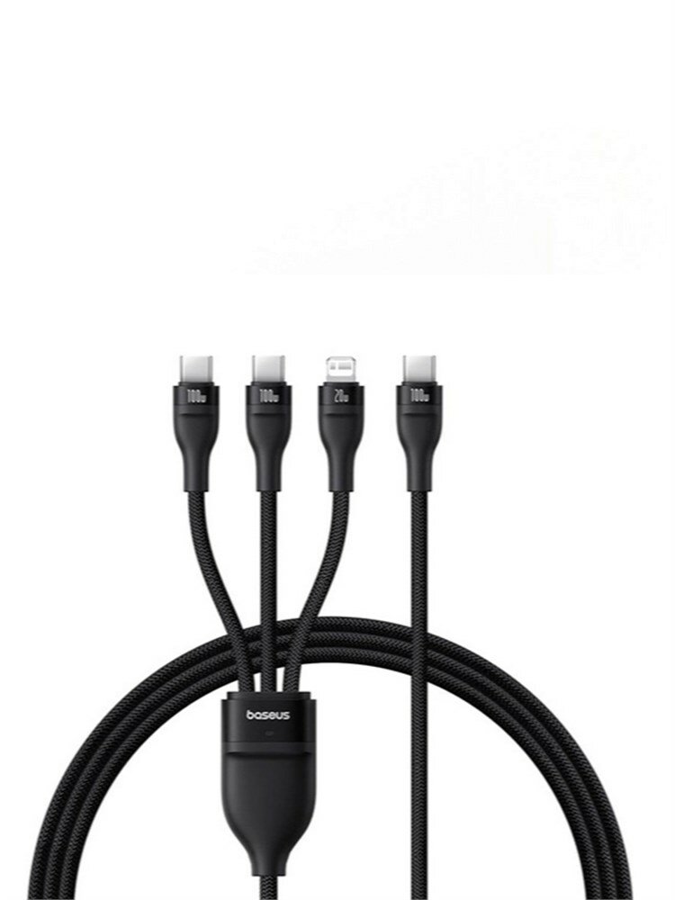 Baseus Кабель Baseus Flash Series 3 в 1 C+C+L - Type-C P10377502111-00 100w 1.5м черный