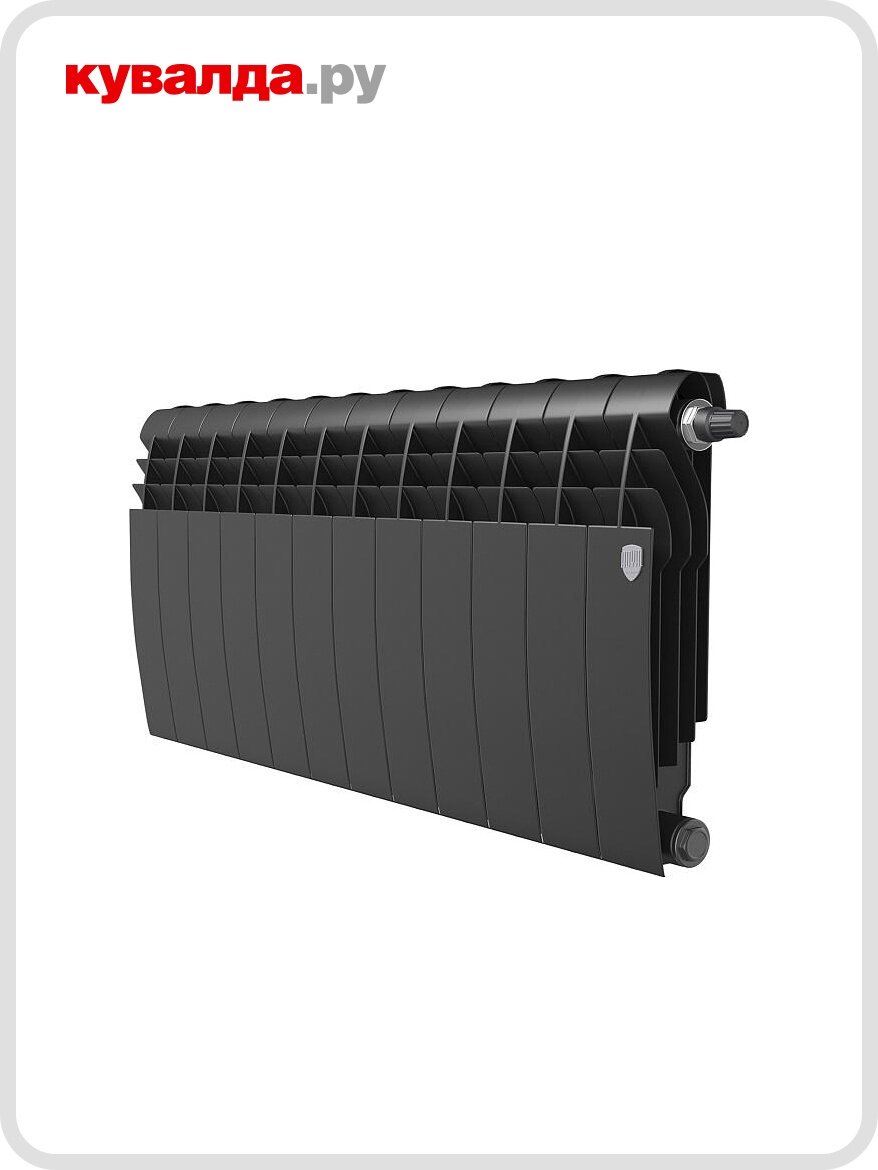 Радиатор отопления ROYAL THERMO Biliner 350 - 12 секции биметалл Noir Sable