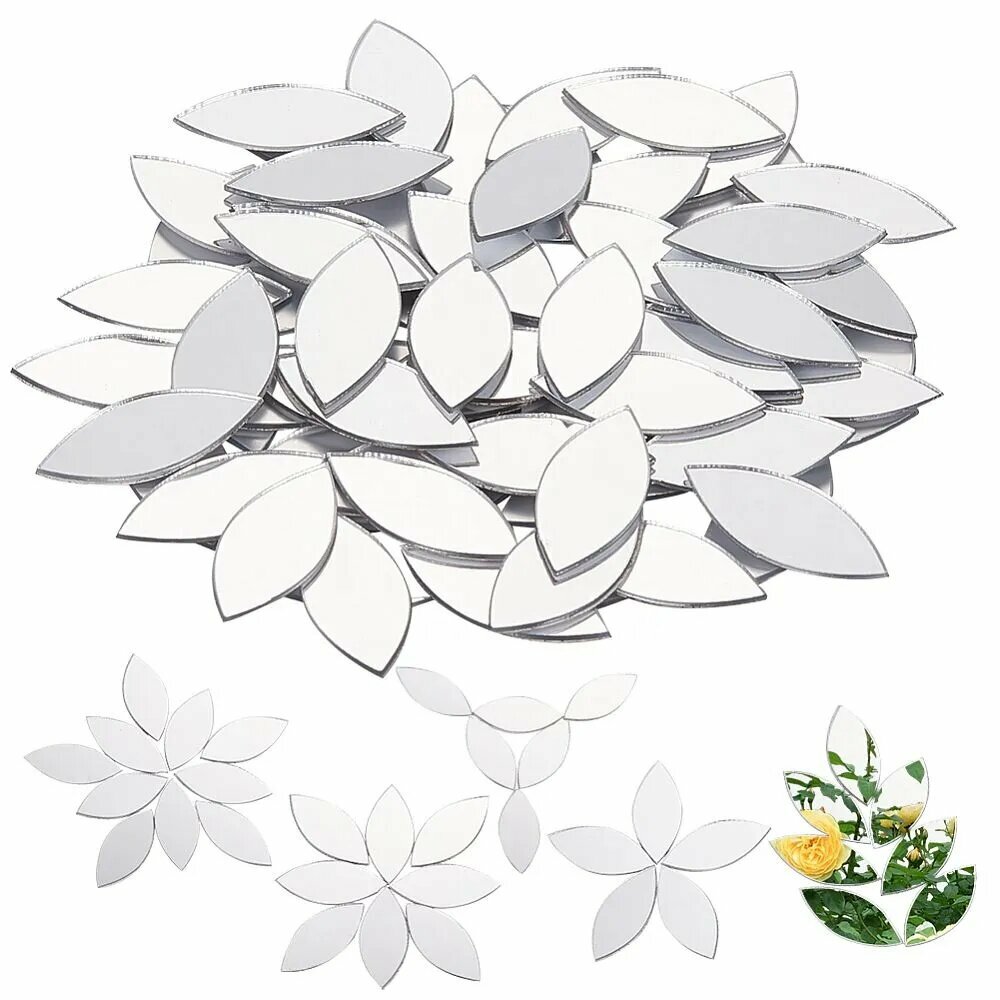 300 шт. самоклеящейся акриловой мозаичной плитки с зеркальным эффектом