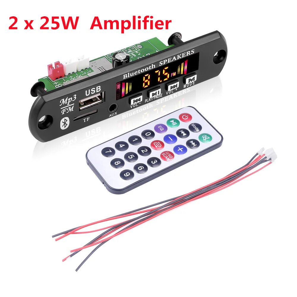 KEBIDU Bluetooth автомагнитола 12В MP3 WMA 2x15Вт 2 x25W