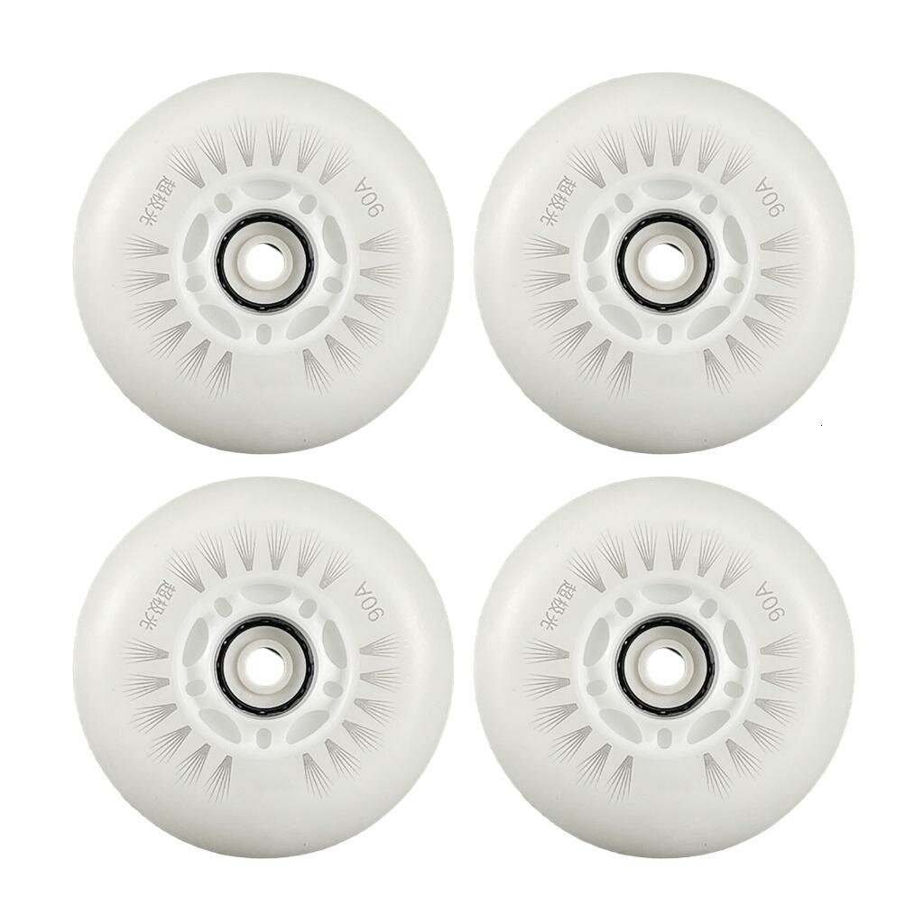 Светодиодные светящиеся колеса для роликов, 4 шт, Белый оптический сердечник - 80mm