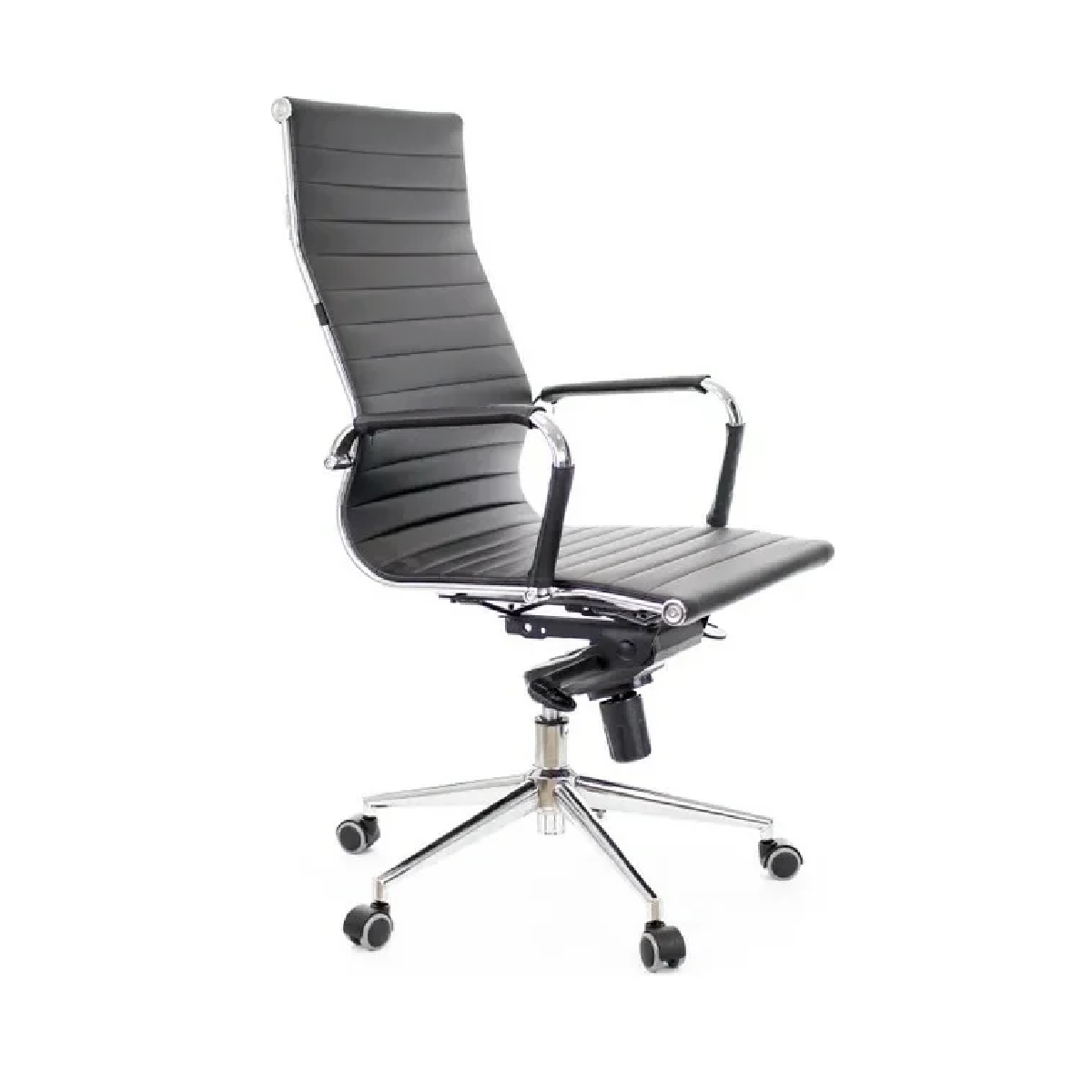 Кресло Everprof Rio M, офисное, черное, с искусственной кожей, до 120кг