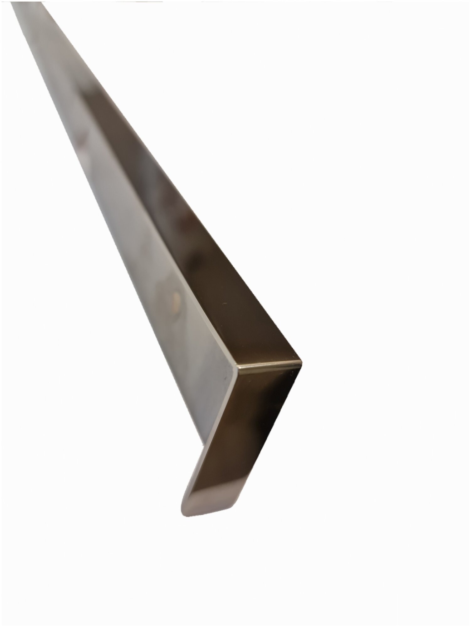 Планка для столешницы 25 мм, сталь, Т-образная, торец закрытый, R0, полированная