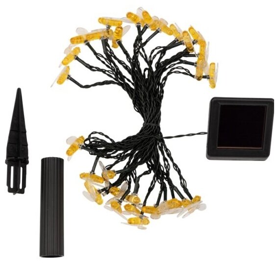 Светильник светодиодный Lamper Пчелы с выносной солнечной панелью и аккумулятором, 10 м, IP65