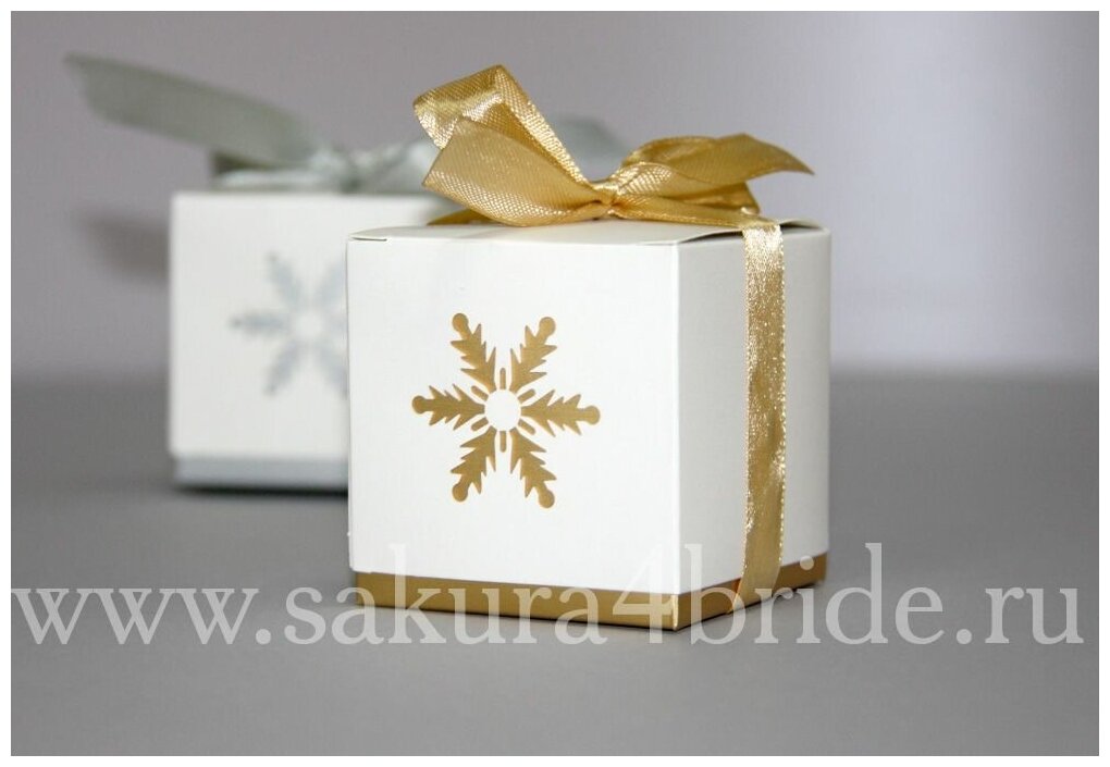 Бонбоньерки Sakura Снежинка золото - Упаковка, 37 шт