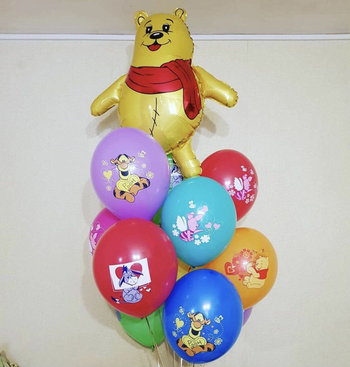 Шарики гелиевые на день рождения ребенку мишка и его друзья