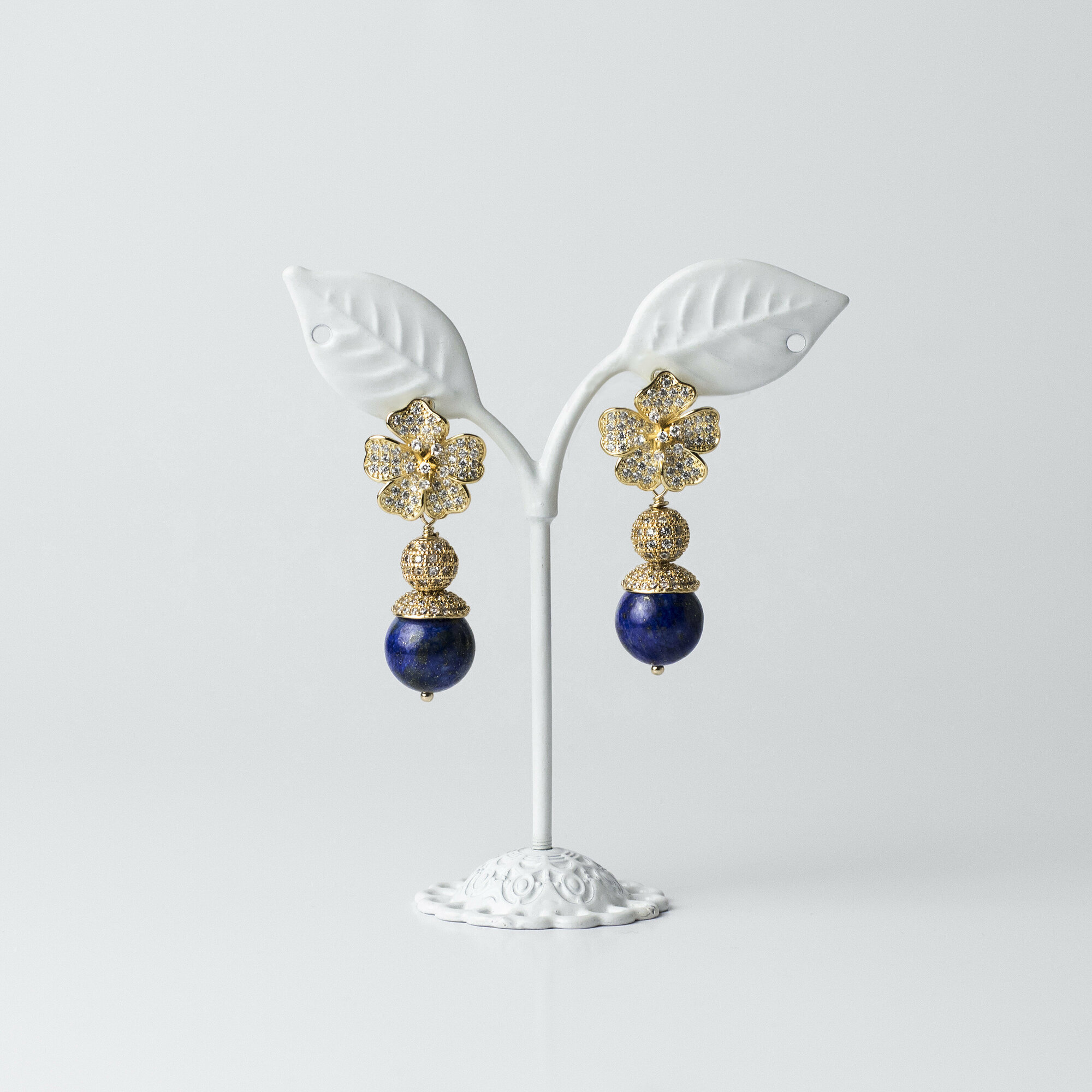 Серьги с подвесками, циркон