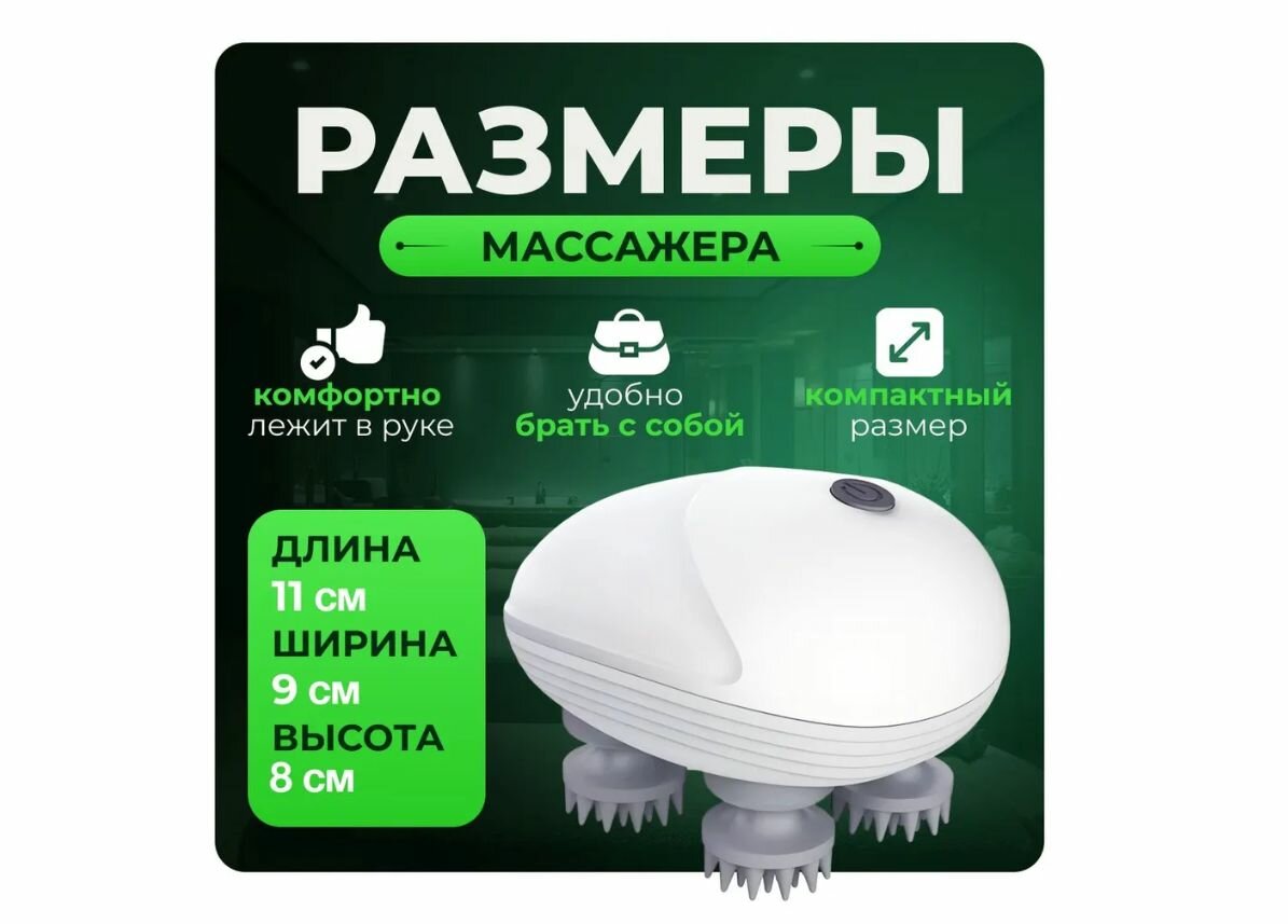 Массажер электрический для тела, головы, лица, шеи и плеч Smart Scalp