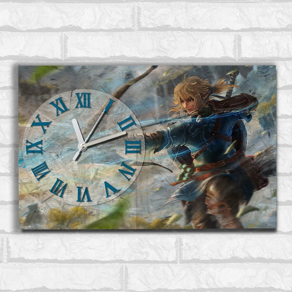 Настенные бесшумные часы ОСБ со смещенным циферблатом Игры The Legend of Zelda Tears of the Kingdom (Зельда, игра, The Legend of Zelda, Nintendo, Свитч, Линк ) - 847