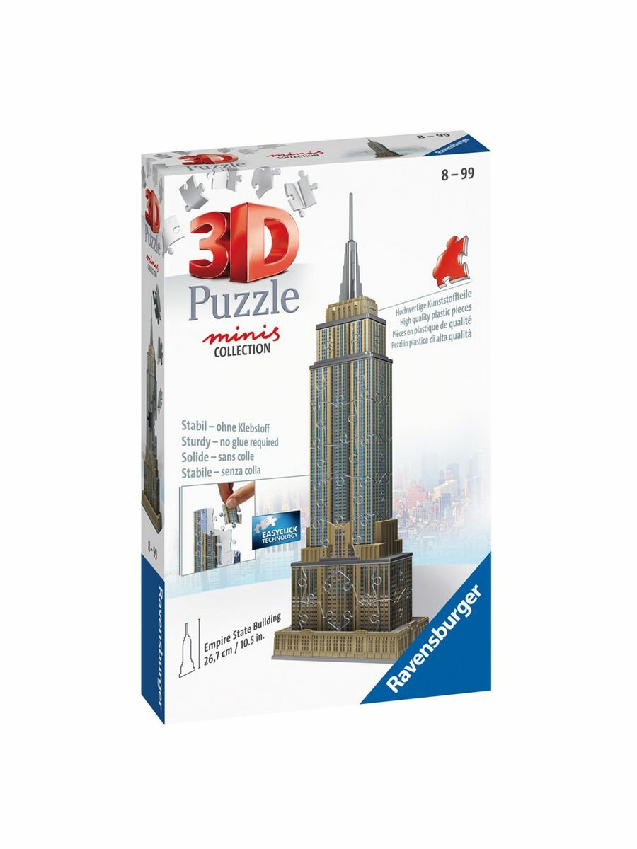 Пазл Ravensburger Эмпайр Стейт Билдинг, 3D, 54 элемента, 26,7 см, от 8 лет