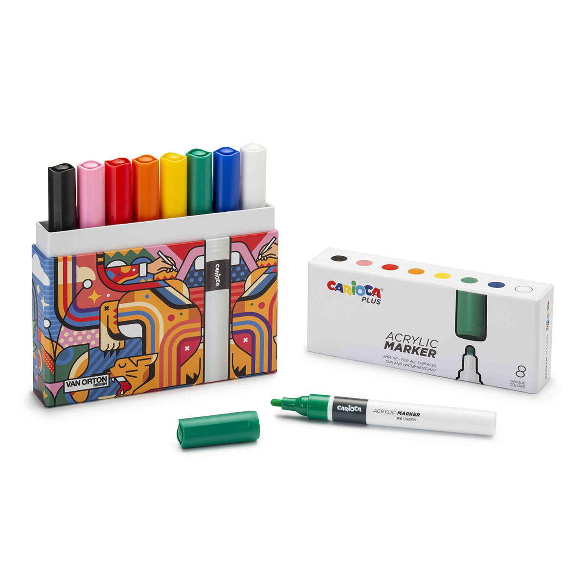 Набор маркеров Acrylic 8 цветов "Carioca Plus" 2 мм 45209