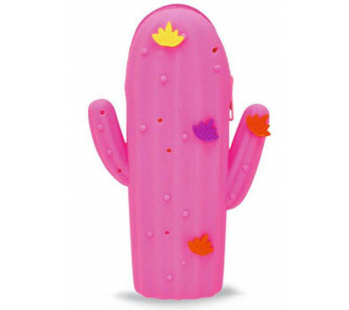 Пенал 1 отделение "розовый кактус" силиконовый 48534