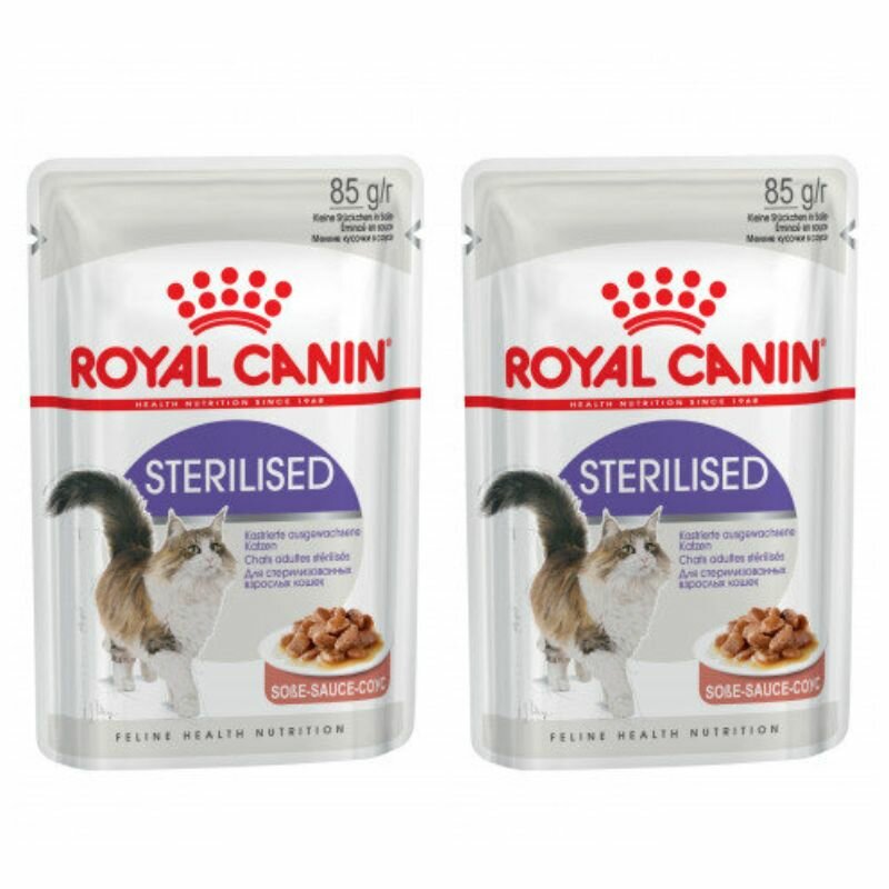 Royal Canin Sterilised Паучи для стерилизованных кошек, кусочки в соусе, 85 г, 2 шт