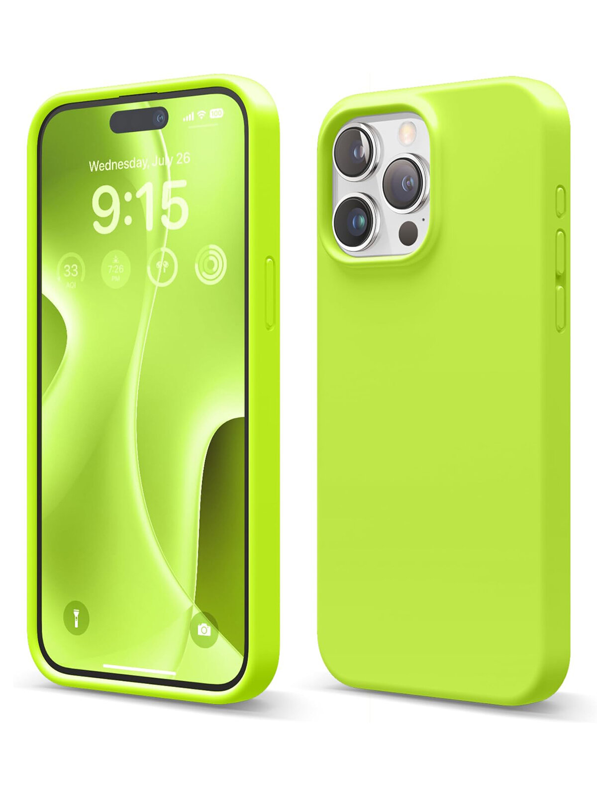 Elago для iPhone 15 Pro Max чехол Soft silicone (Liquid) Lime Green