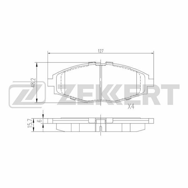 Колодки тормозные передние дисковые комплект Chevrolet Daewoo Chery, ZEKKERT BS-1285 (1 шт.)