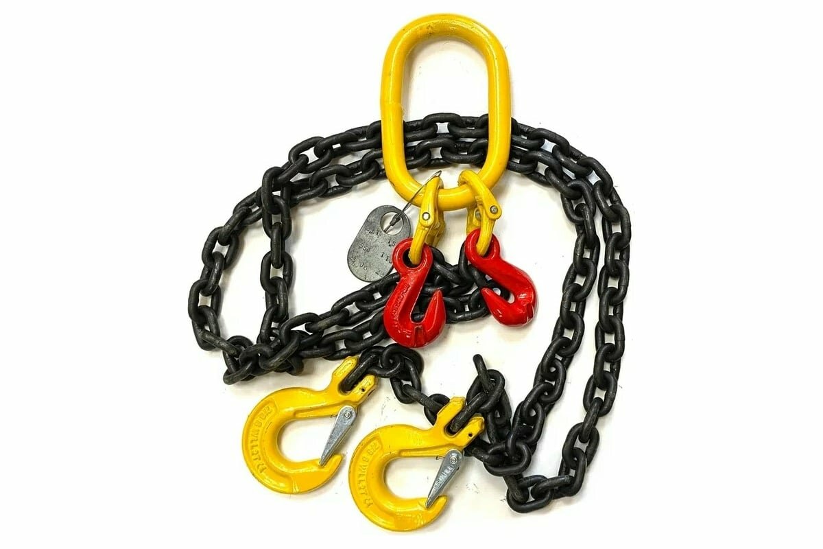 ТамбовТехСнаб Двухветвевой цепной строп 2СЦ 1.6т 1м, с укорачивающими крюками 7930124367259