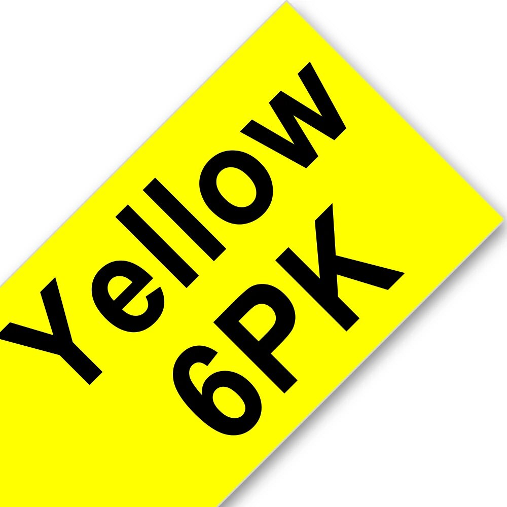 Термоусадочная лента MarkDomain HSe-231 12 мм черная на белом 6PK Black on Yellow, 12 мм