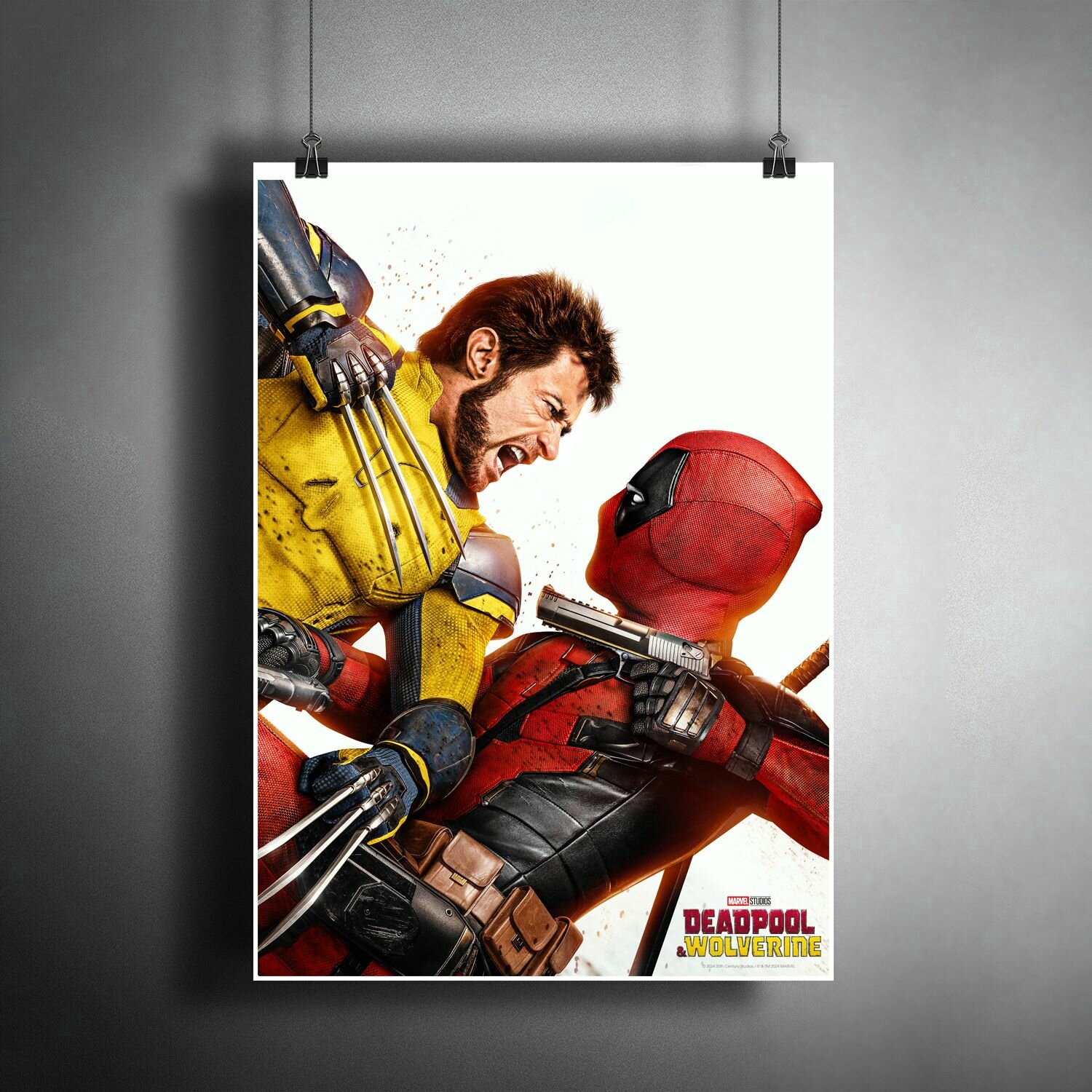 Постер плакат для интерьера "Дэдпул и Росомаха"/ Декор дома, офиса, комнаты A3 (297 x 420 мм)