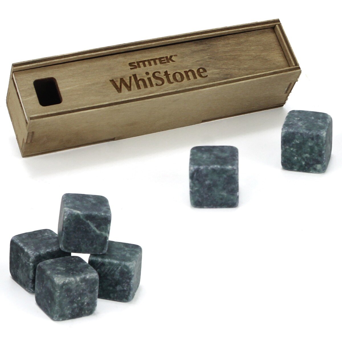 Камни для виски SITITEK "WhiStone E", стеатит, комплект из 6 шт, серые