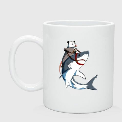 Опоссум верхом на акуле Кружка