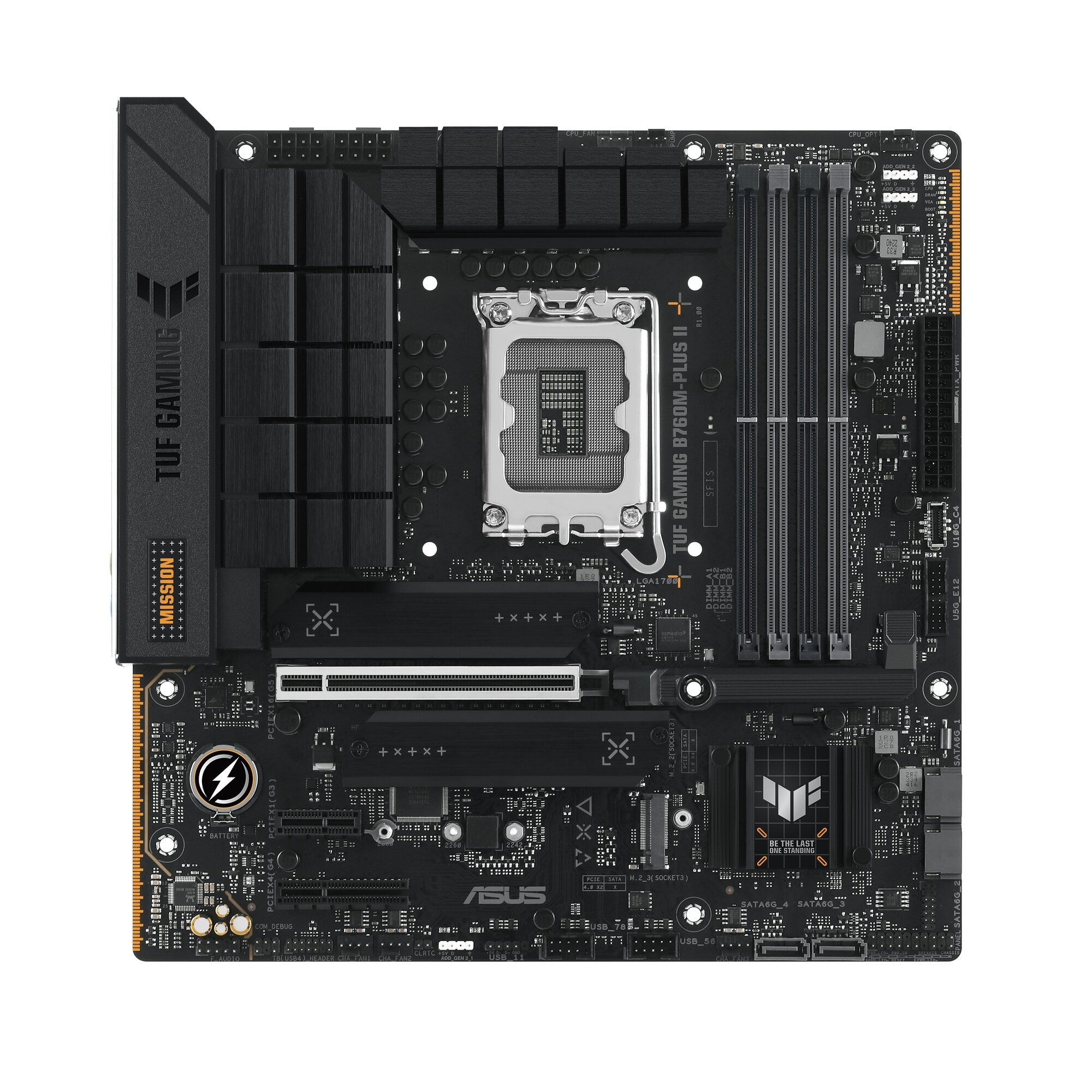 Материнская плата Asus TUF GAMING B760M-PLUS II Soc-1700 Intel B760 4xDDR5 mATX AC`97 8ch(7.1) 2.5Gg RAID+HDMI+DP