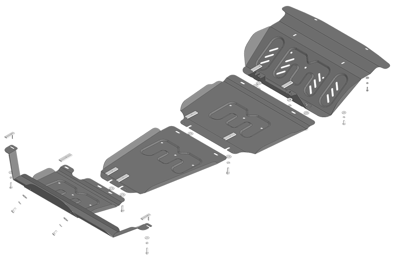 Защита радиатора, картера двигателя, КПП, раздаточной коробки. 2 мм, Сталь. для Jac T8 2019-н. в, Motodor.78303